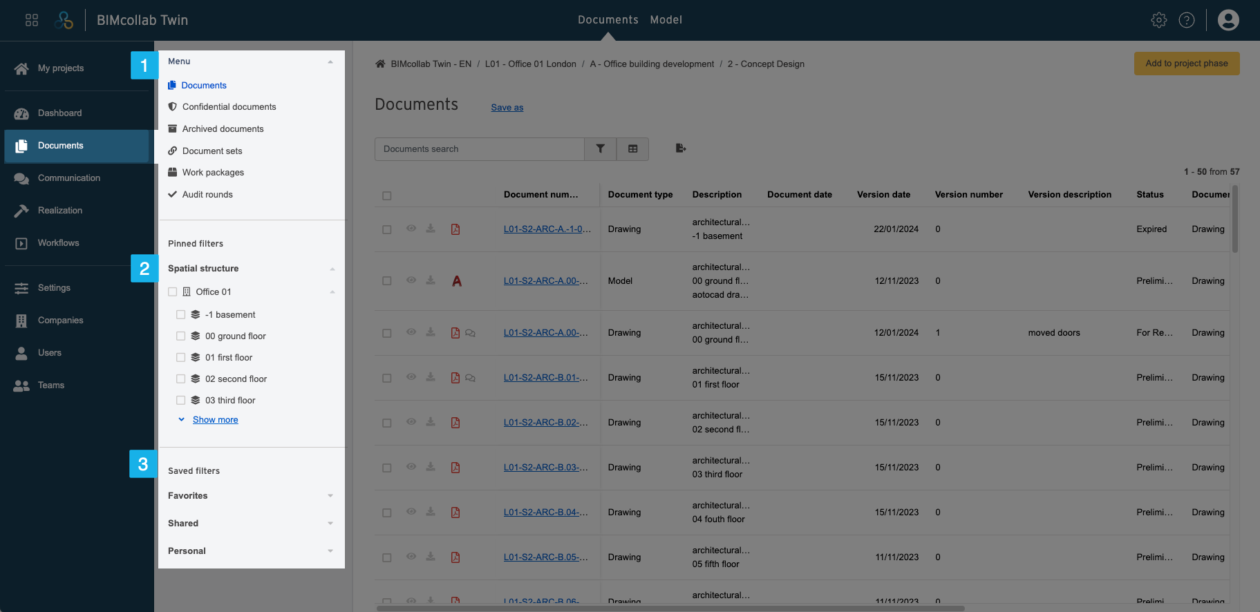 Customizing columns in a document list and using filters Customizing columns in a document list and using filters